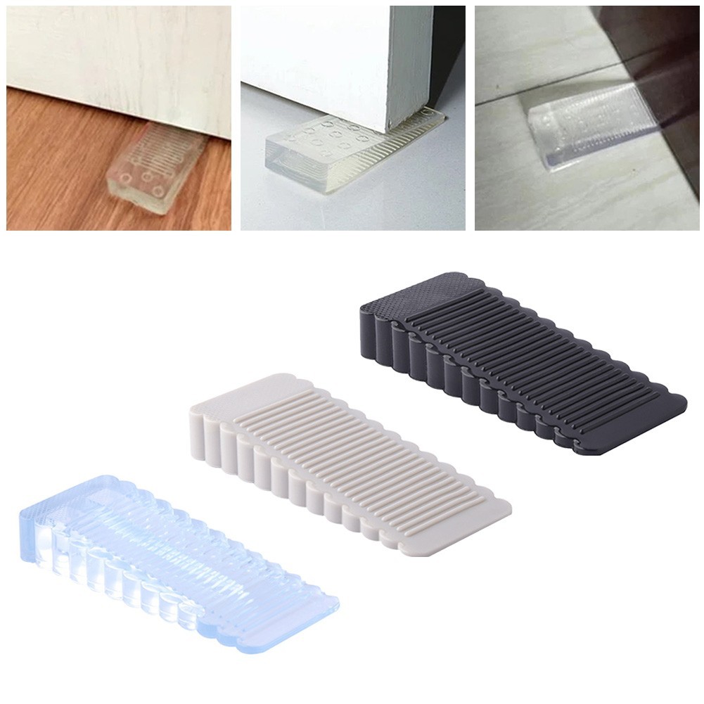 FSFO_Silicone Door Stop Block Wedge Doorstops Door Rear Retainer Anti ...