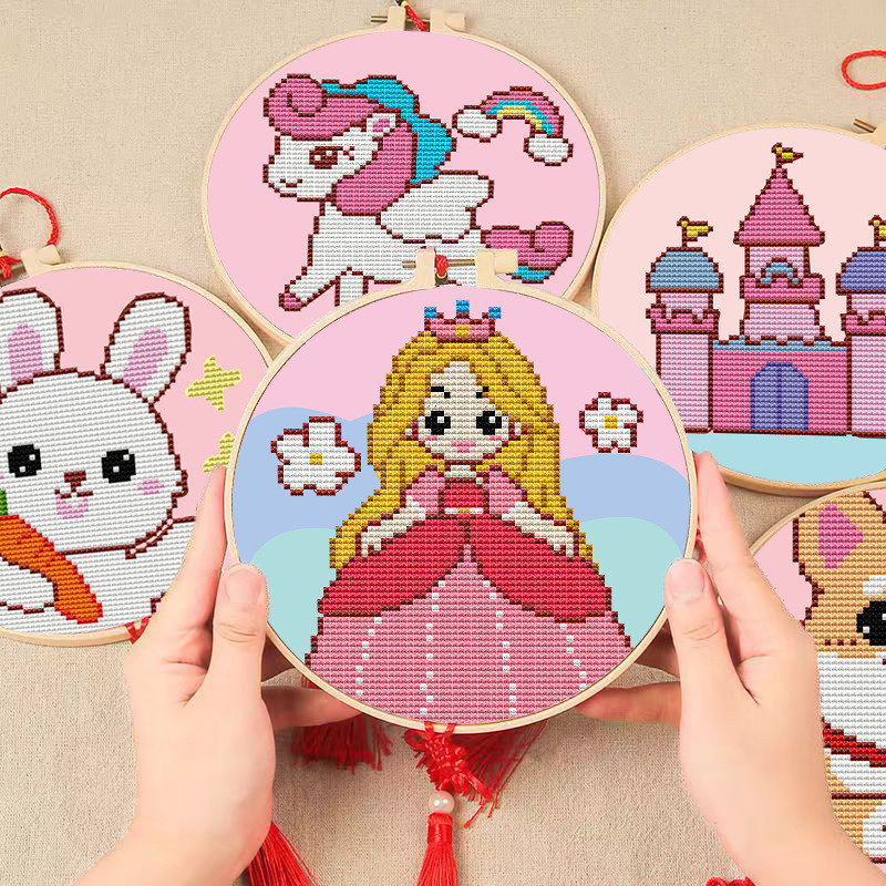 20cm Simple Handmade Cross Stitch Material Package Kit Princess Cross ...