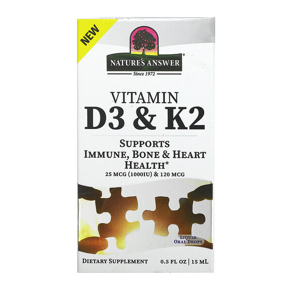 Nature's Answer, Vitamin D3 & K2, 0.5 fl oz (15 ml) | Shopee Singapore