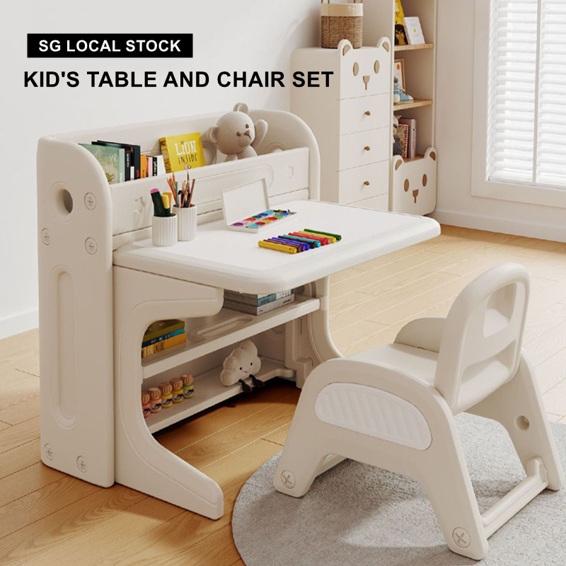 Study Table Study Desk Children's Learning and Chair Set Foldable ...