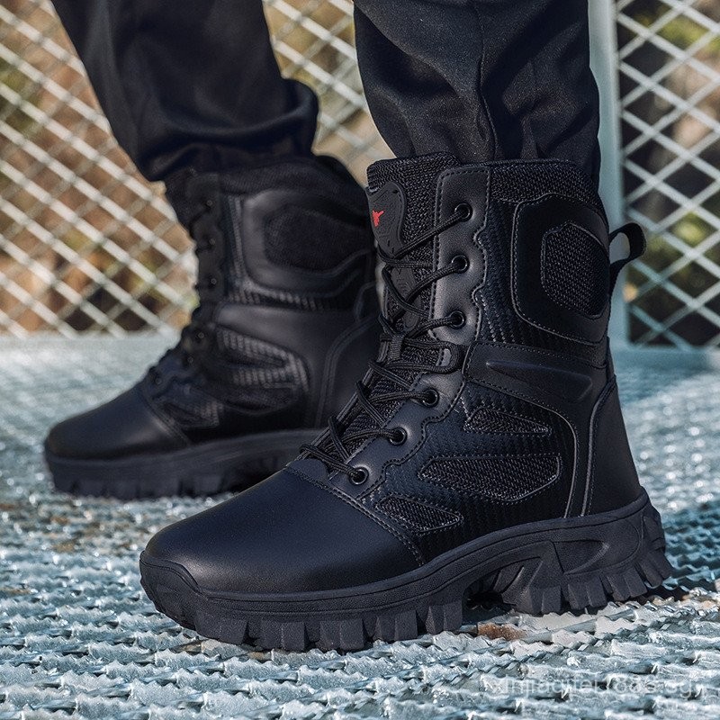 In Stock Combat Boots High-Top Mid-Top Tube Outdoor Combat Boots Men's ...