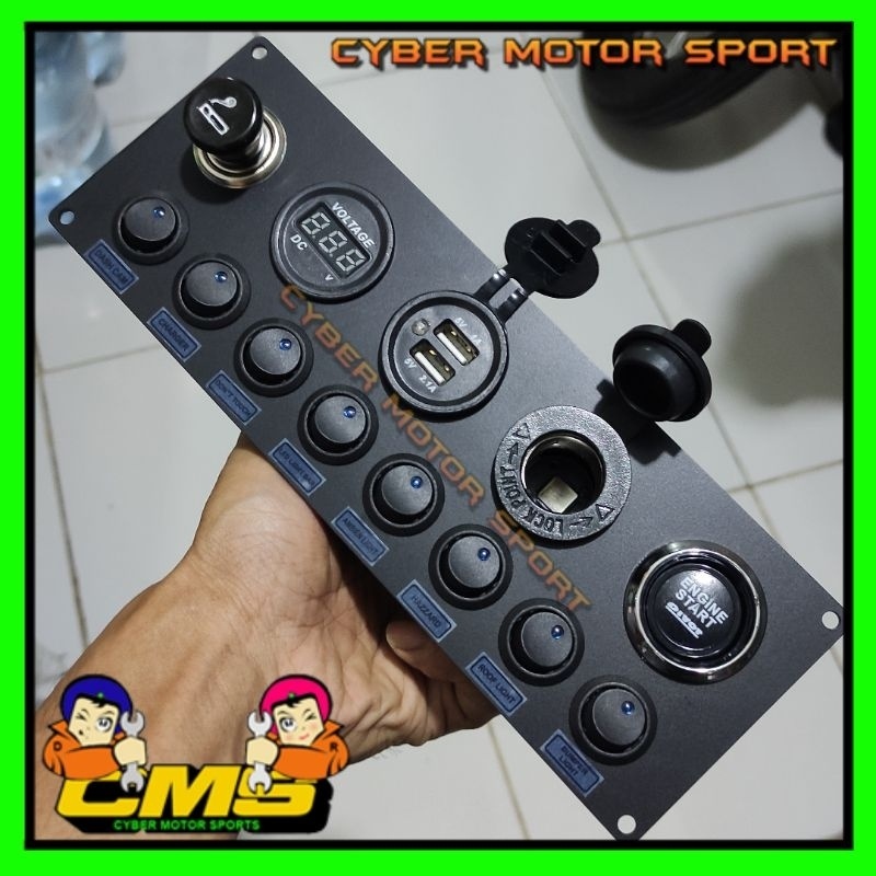 Universal car panel switch 12v 24v panel add on dashboard lighter DC ...