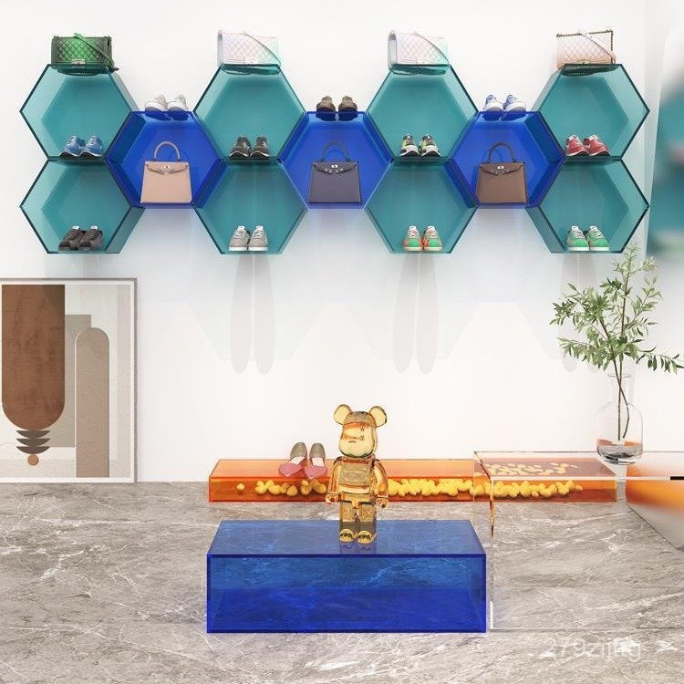 Shoe Store Shoe Rack Acrylic Shoe Wall Display Box Clothing Store Shoe ...