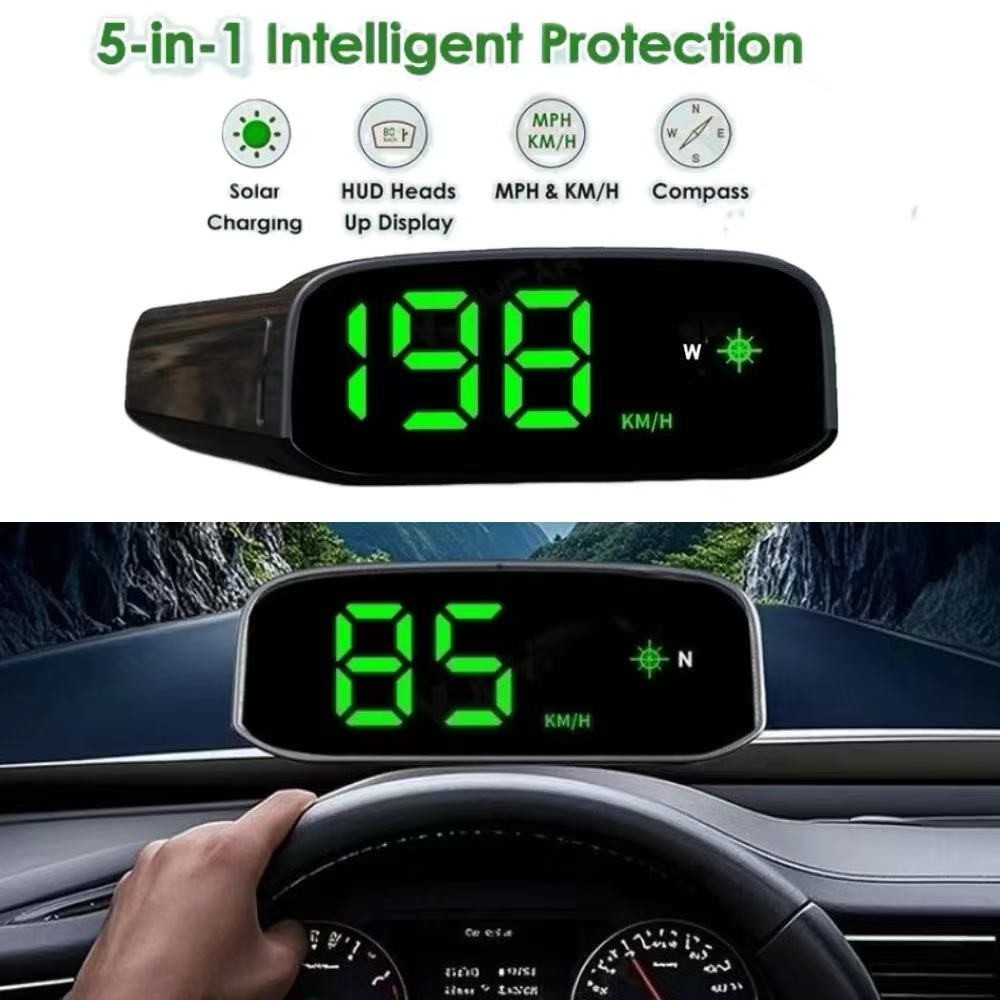2025 NEW Solar Head Up Display GPS+ Digital Car Speedometer Beidou Dual ...