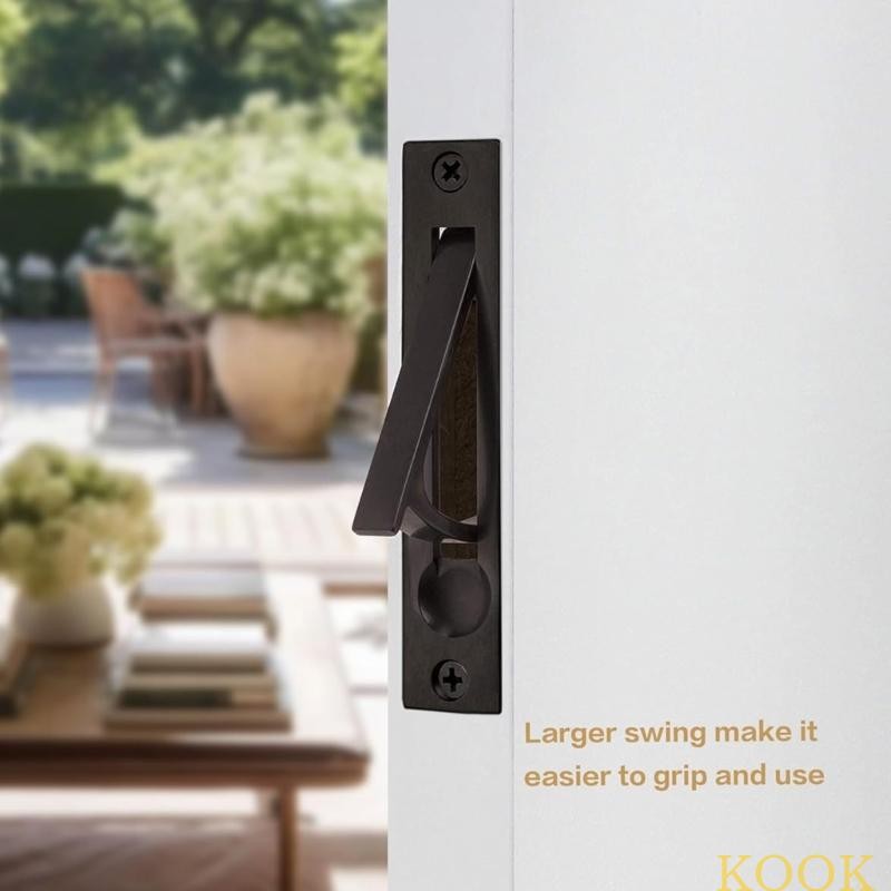 KOOK Matte Black Flush Edges Pocket Door Handle Solid Zincs Alloys ...