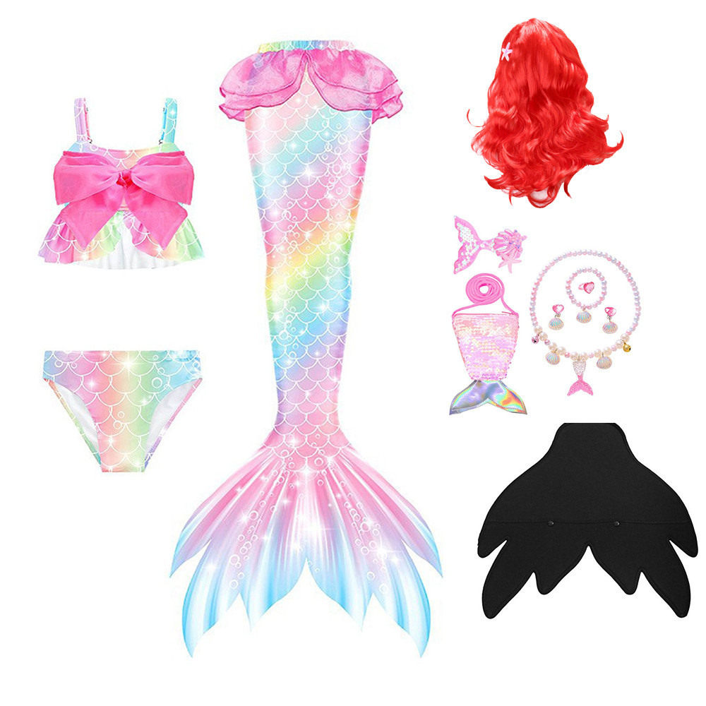 Girls Mermaid Tail Swimsuit Suit Children Mermaid Bikini Beach Vacation ...
