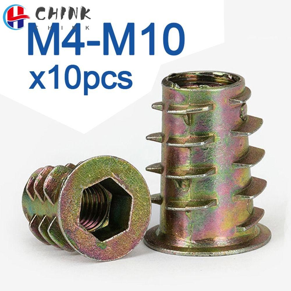 CHINK 10pcs/lot Hex Nut, Flanged Hex Drive Head Hexagonal Trapezoid ...