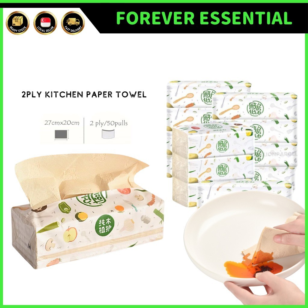 (FOREVER ESSENTIAL) 100 Sheets 2PLY Kitchen Paper Towel Strong ...