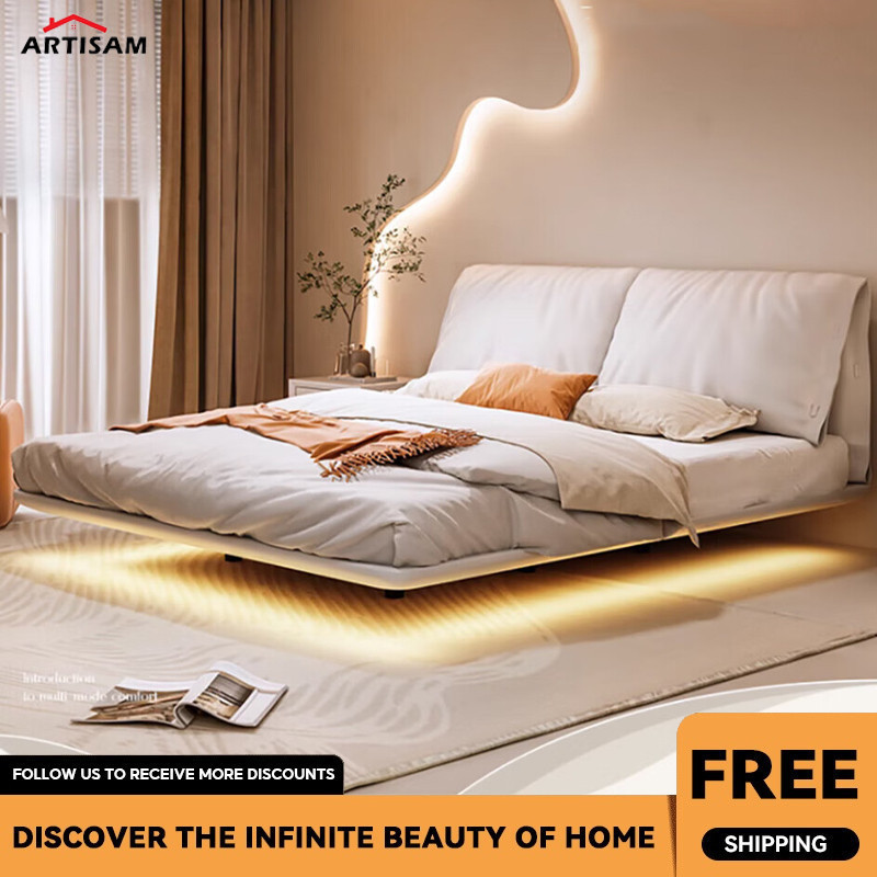WEILIANG Cream Wind Suspended Bed Master Bedroom Double Bed French ...