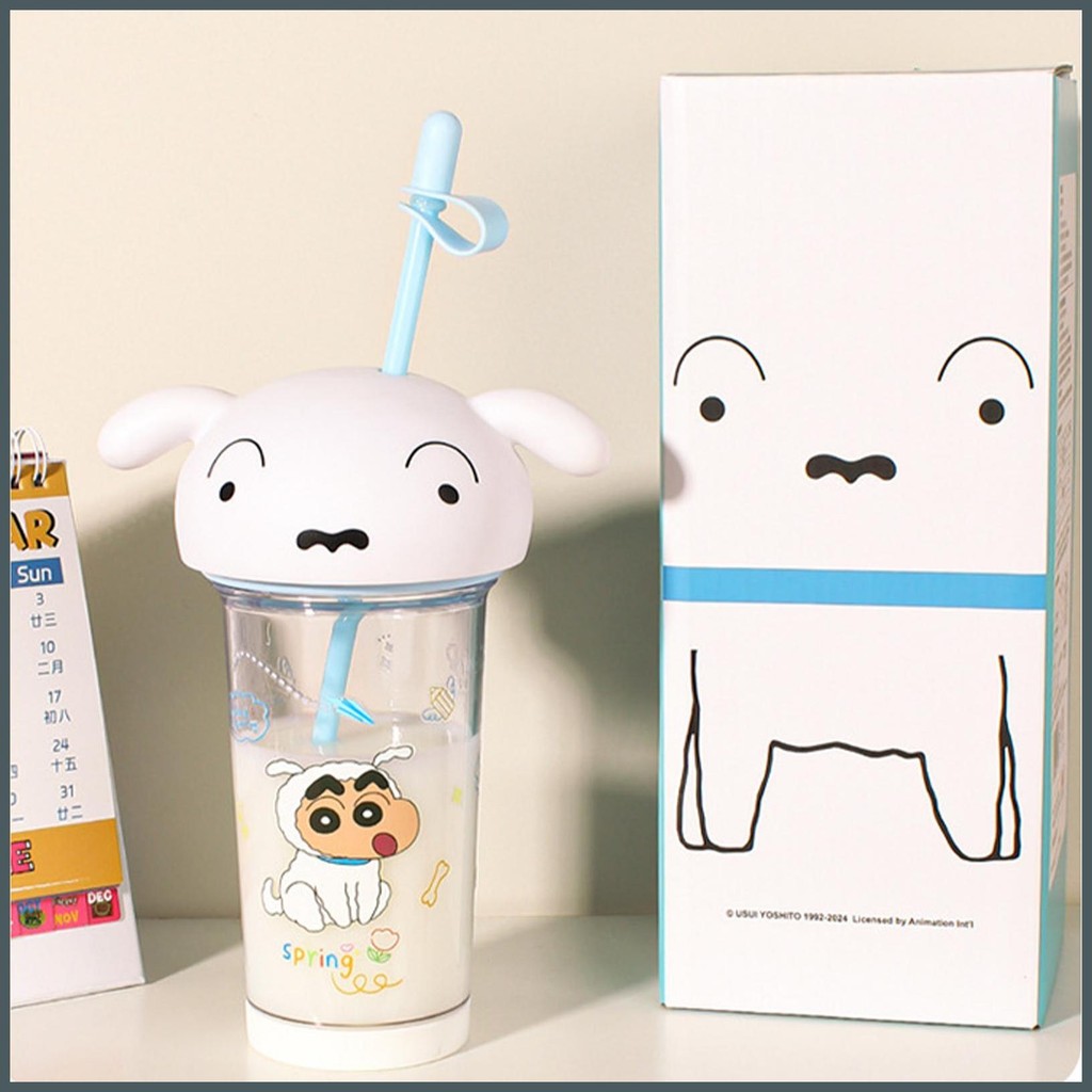 Cute Tumbler With Straw Portable 500ml Anime Bottle for All Day ...