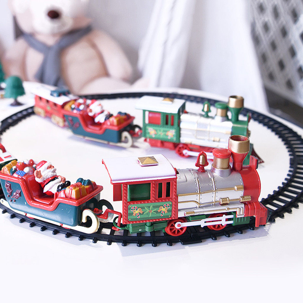 Classic Electric Rail Car Toy with Sounds and Lights Christmas Train ...