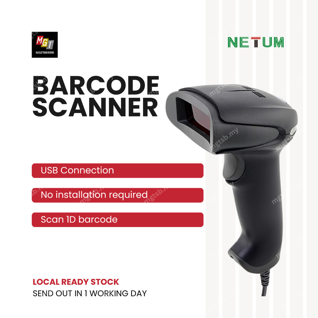 NETUM Barcode Scanner Wired Wireless 1D Scan Bar Code Scaner Cashier ...