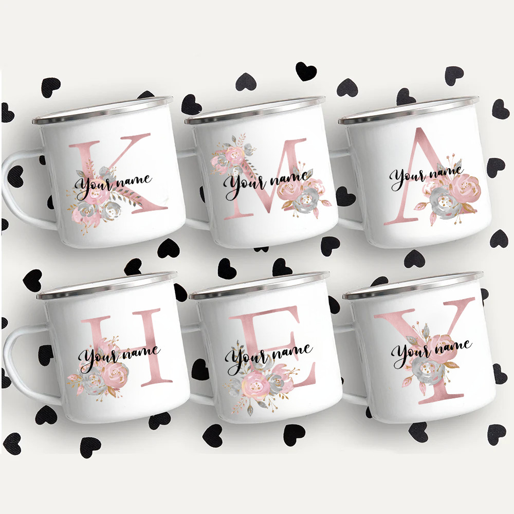 Personalized Floral Mug, Custom Name Cup,Coffee, Hot Chocolate Mugs ...