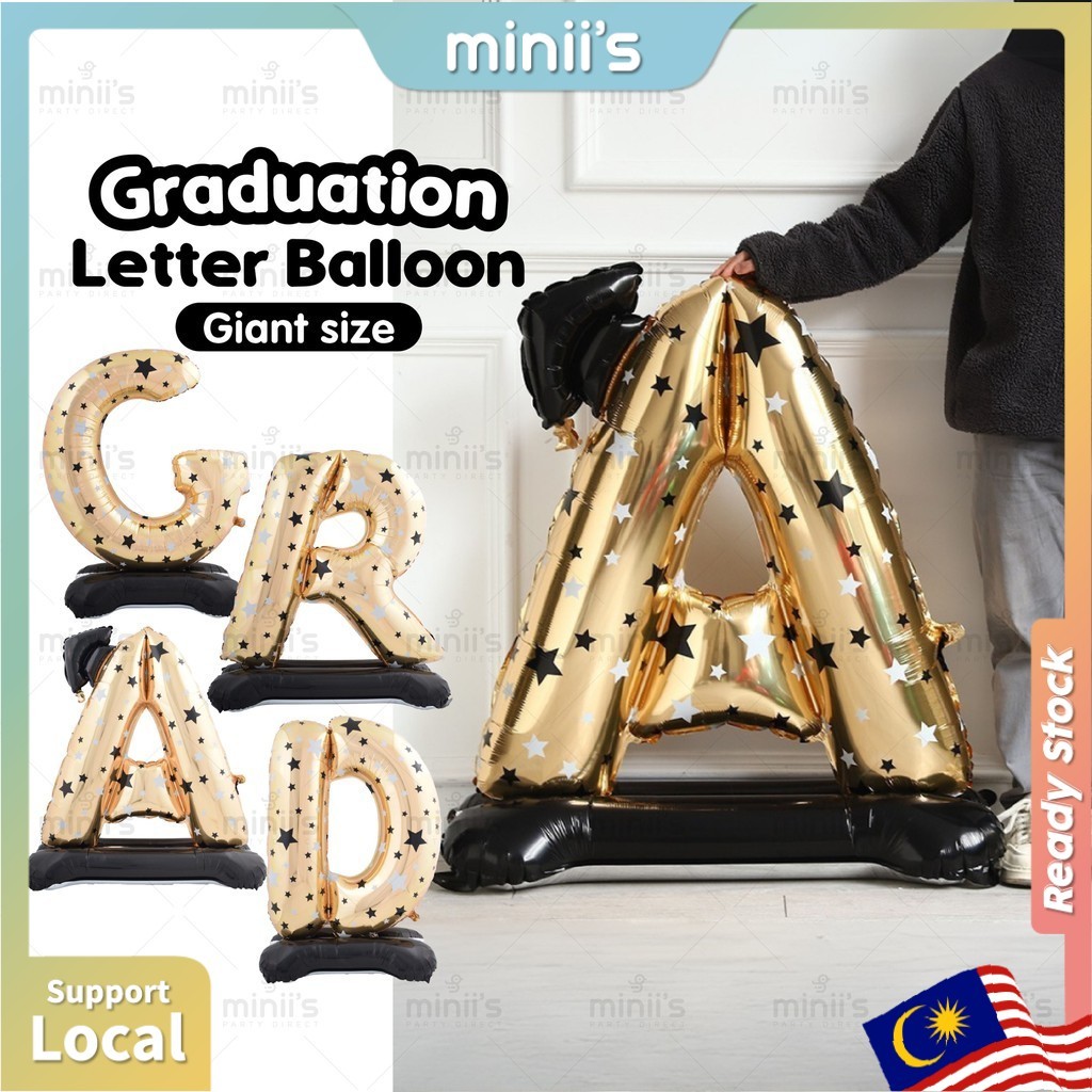MINIIS Giant GRAD Graduation Balloon Tahniah Belon Congratulations ...