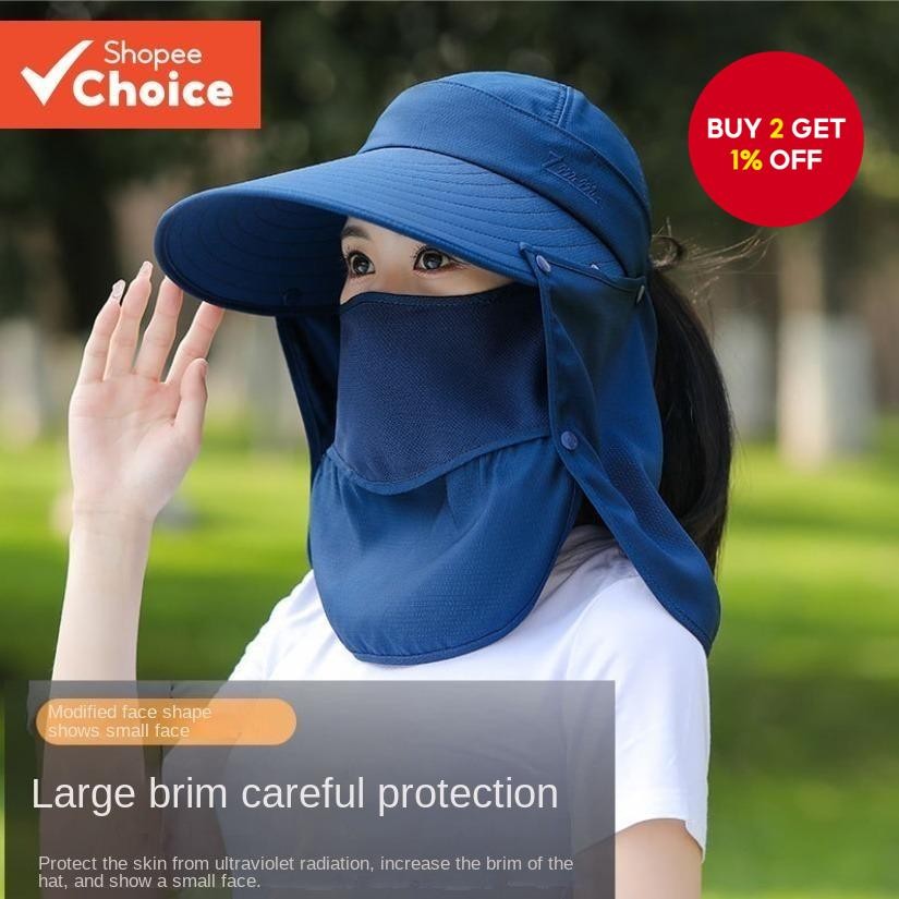 Uv Protection Sun Hat For Women Outdoor Summer Face Covering Shawl Mask ...