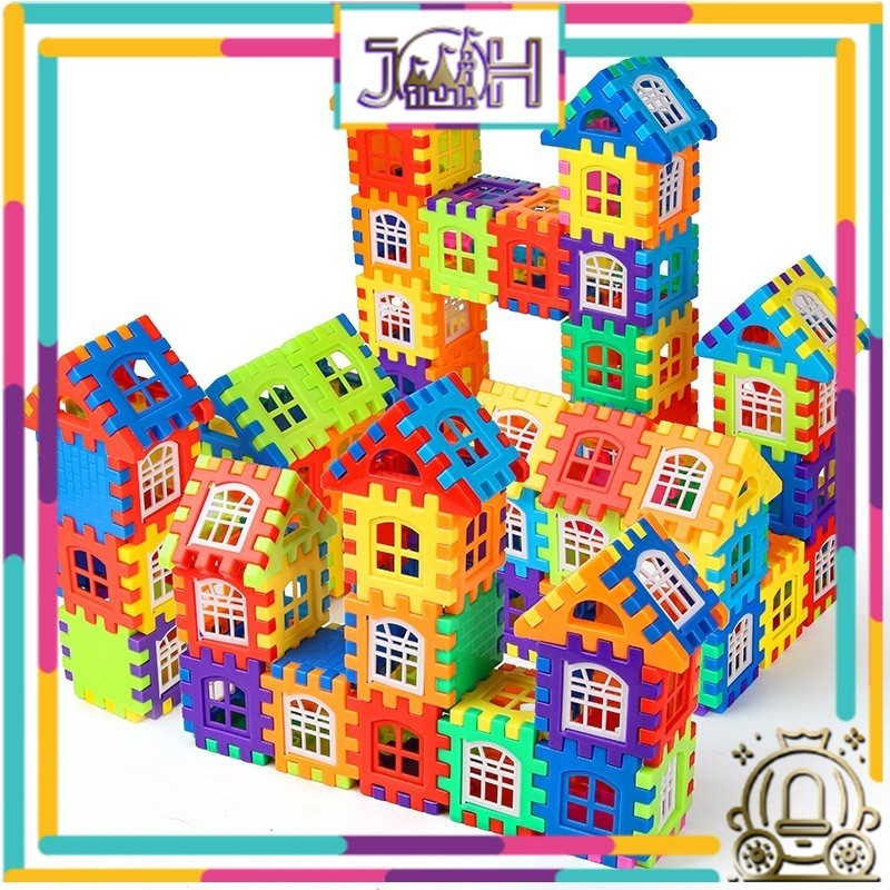 House Puzzle Building Blocks For Kids Assemble Puzzle Educational Toys ...
