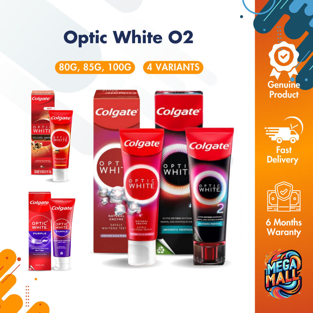 Optic White O2 Toothpaste - 80g/85g/100g, Volcanic Mineral Enzyme ...