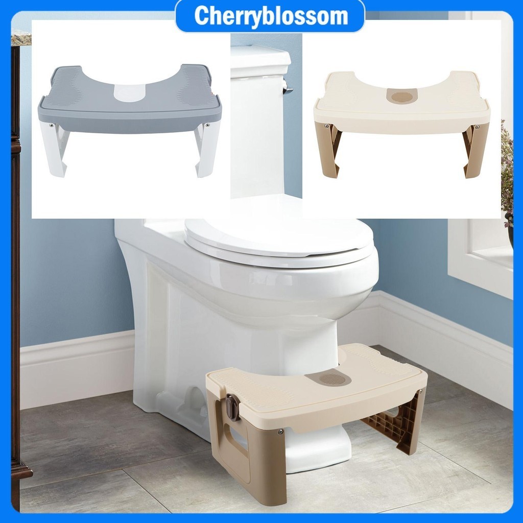 Toilet Footstool with Double Nonslip Design Foldable Toilet Squat Stool ...