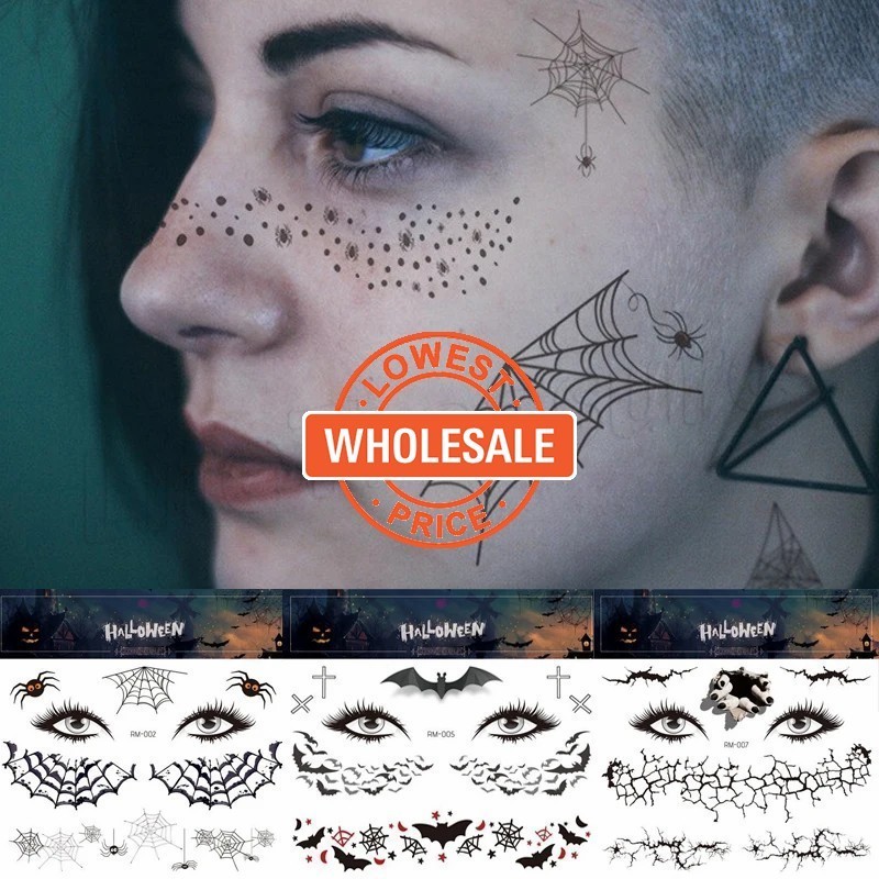 [ Wholesale Prices ] Halloween Temporary Tattoo Sticker - Scary Spider ...
