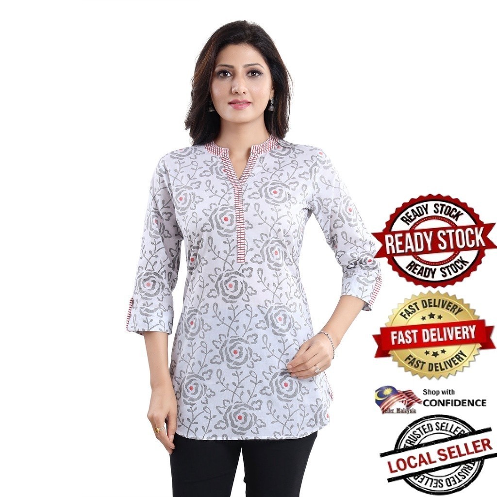 100% Indian Kurti Traditional Designer Long Short Women Kurtis Kurta ...