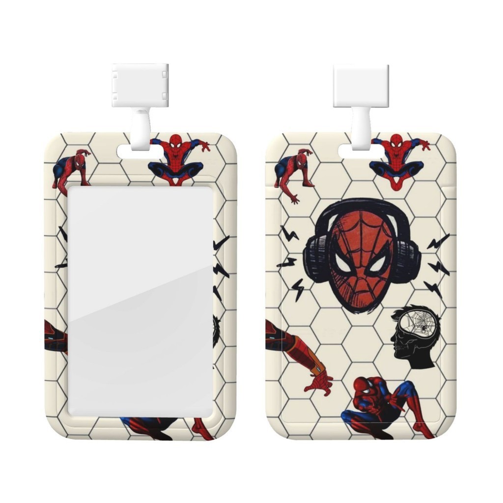 Spiderman ID Card Badge Holder Badge Lanyard Cartoon Anime Card Case ...