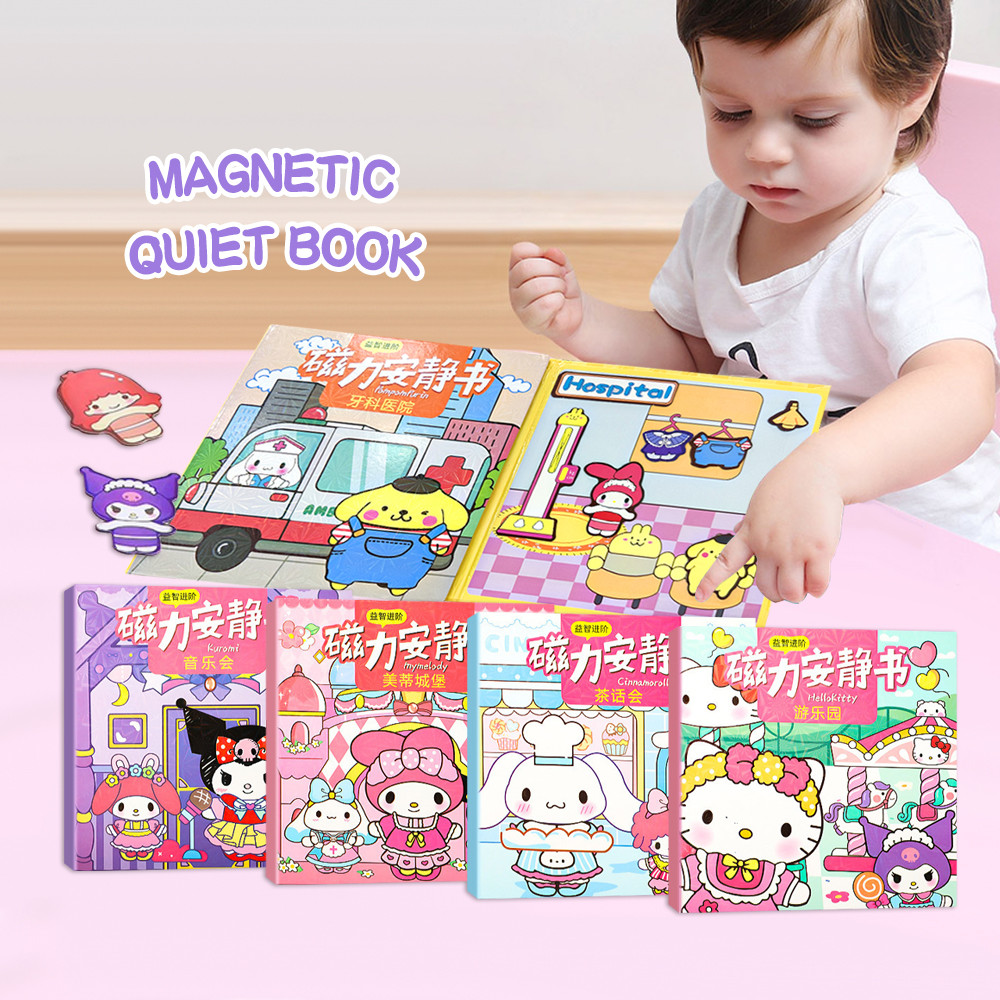 Lakoe Magnetic Kuromi Paper Doll House Sanrio Quiet Book Dress Up ...