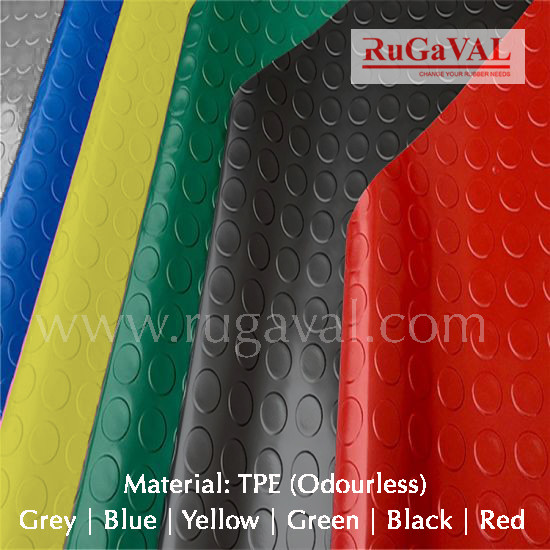 Round Stud Rubber Mat I Grey Blue Green Red Yellow color I ...