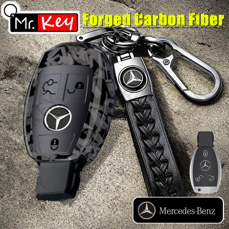 【Mr.Key】Forged Carbon Fiber Key Case Cover For Mercedes Benz C200 GLK ...