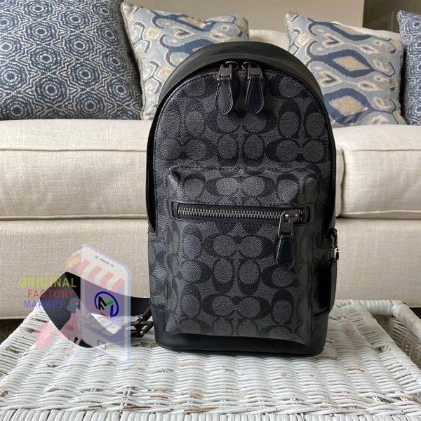 Original COC Bag 2853 West Pack In Signature Canvas Charcoal Black ...
