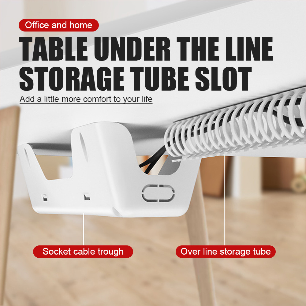 Punch-free computer desk under-desk wiring tube under-desk wire storage ...