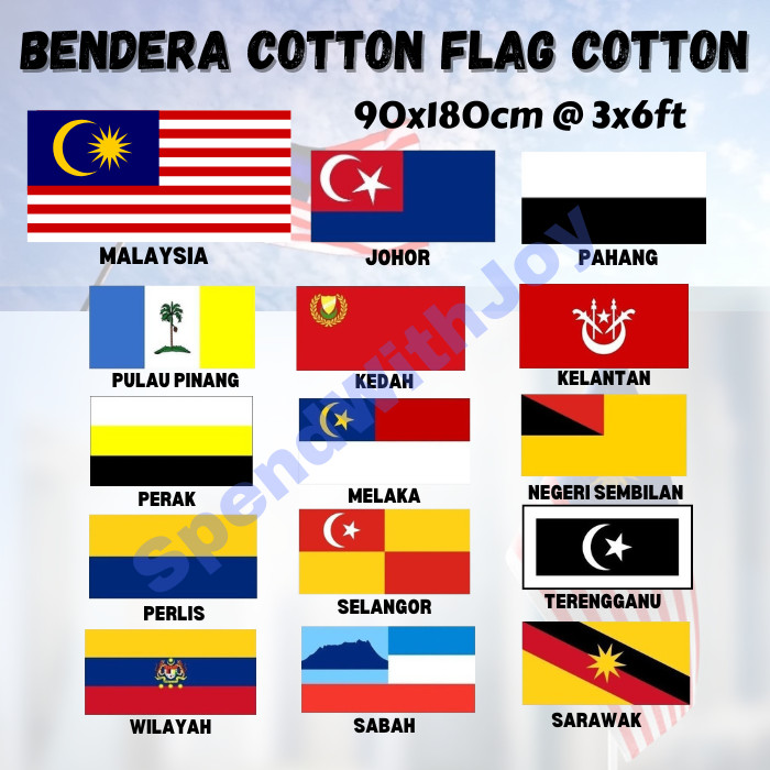 【SpendWithJoy】Bendera Cotton Polymesh Flag Bendera Bendera Negeri ...