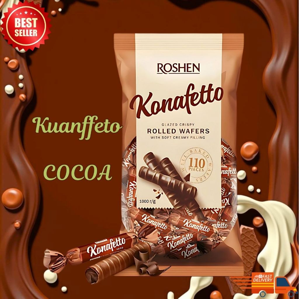 Roshen Konafetto – Crispy Wafer with Cocoa Chocolate | Premium Quality ...