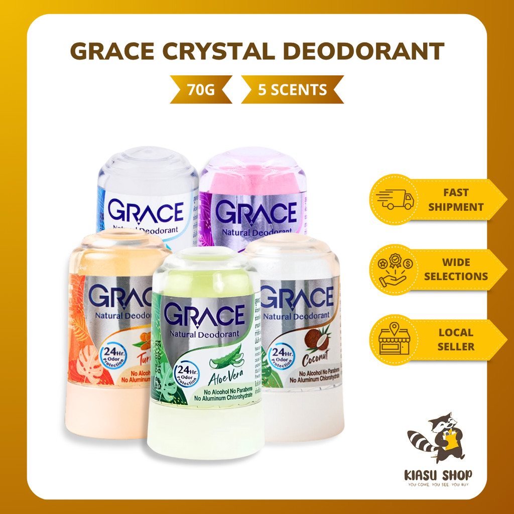 Grace Crystal Deodorant Roll-On 70g - Original Blue/Aloe Vera/Tumeric ...