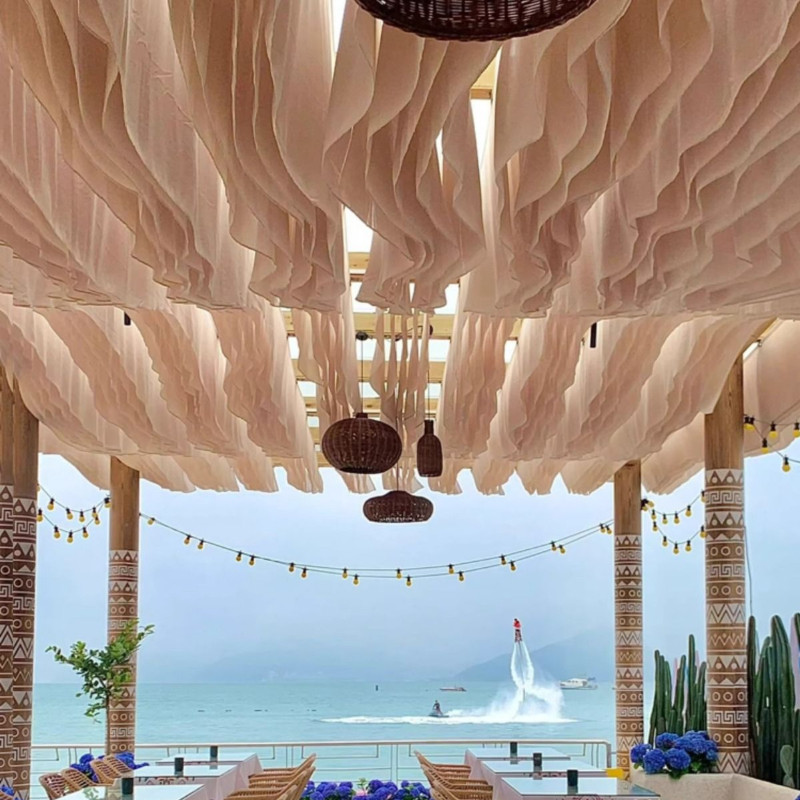 Internet Celebrity Style Wind-Driven Sheer Curtain Ceiling Cloth ...