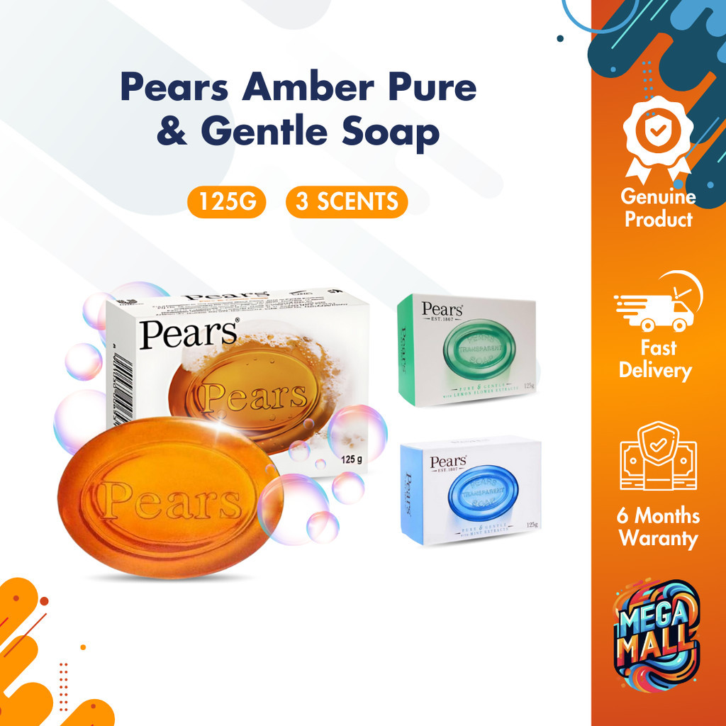 Pears Amber Pure & Gentle Soap 125g Face & Body Soap Moisturizing ...