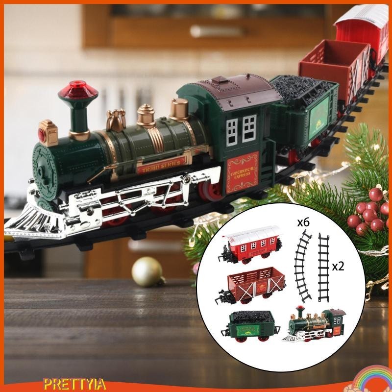[PrettyiaSG] Christmas Train Set Classic Toy Train Set Electronic Toys ...