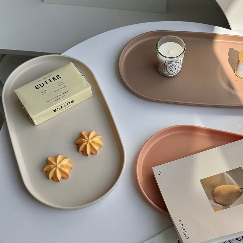 Minimalist Oval Tray Dessert Cutlery Tea Coffee Plate Simple Coaster ...