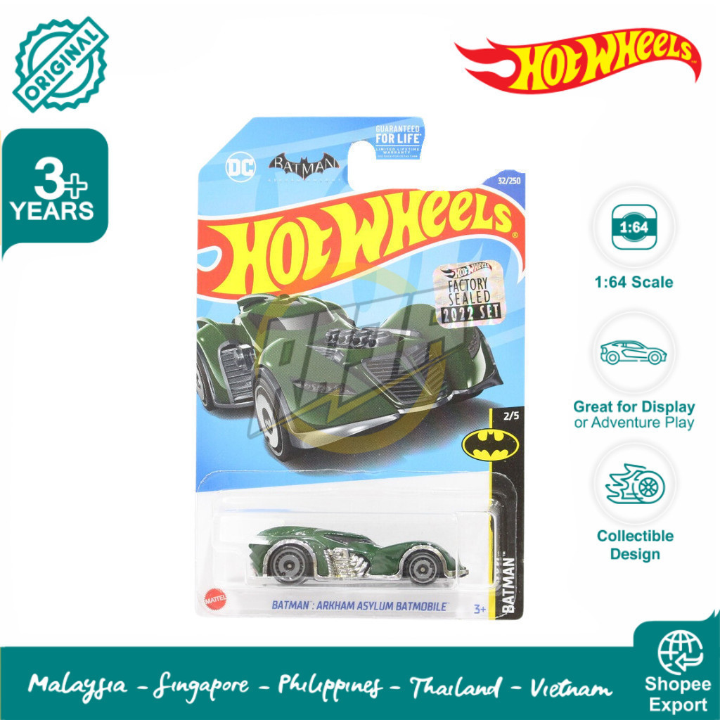 Hot Wheels Batman Arkham Asylum Batmobile green Factory Sealed 2022 ...