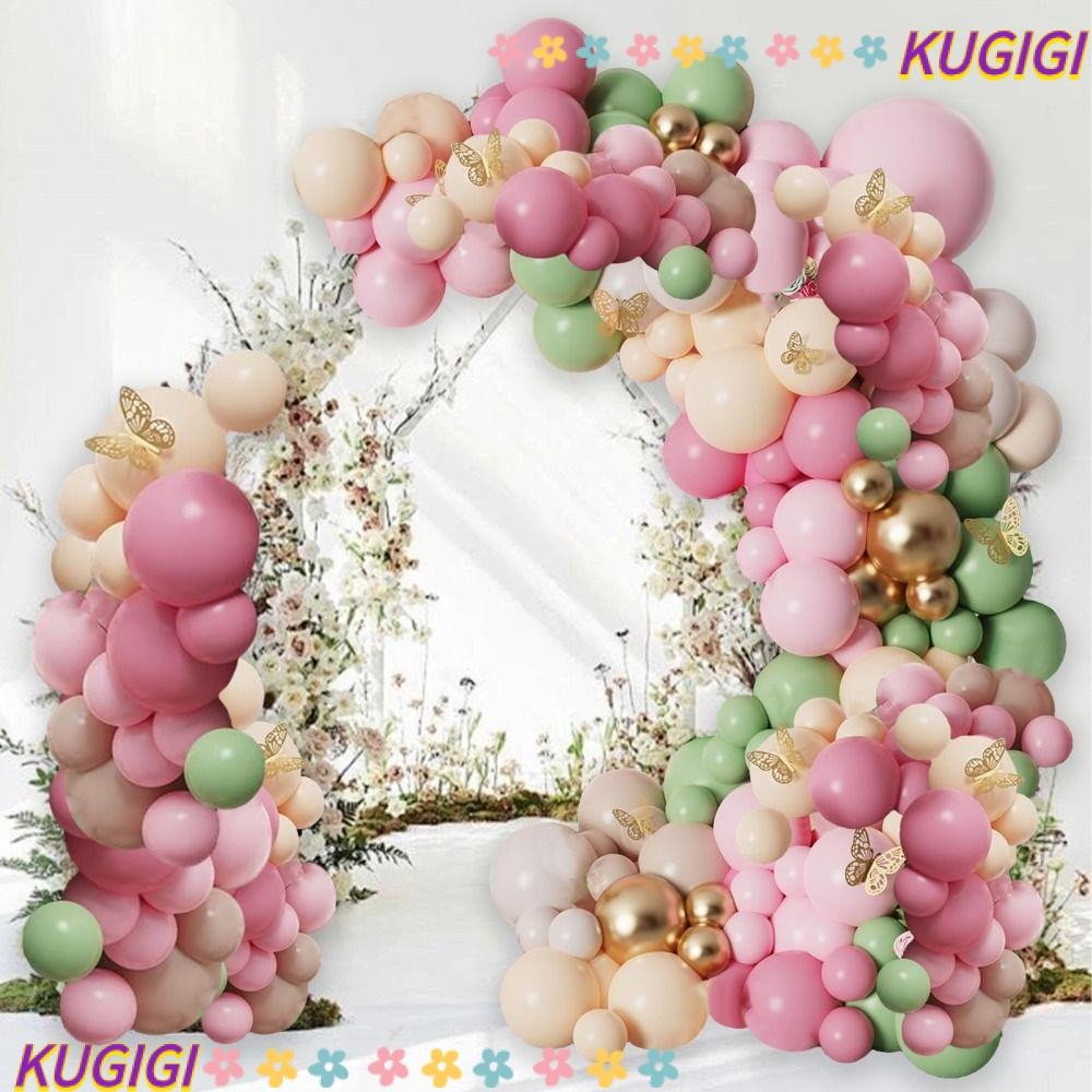 KUGIGI Balloon Arch Kit, Sage Green Latex Butterfly Stickers ...