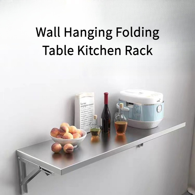 SS Kitchen Rack Kitchen Stainless Steel Wall-Mounting Folding Table ...