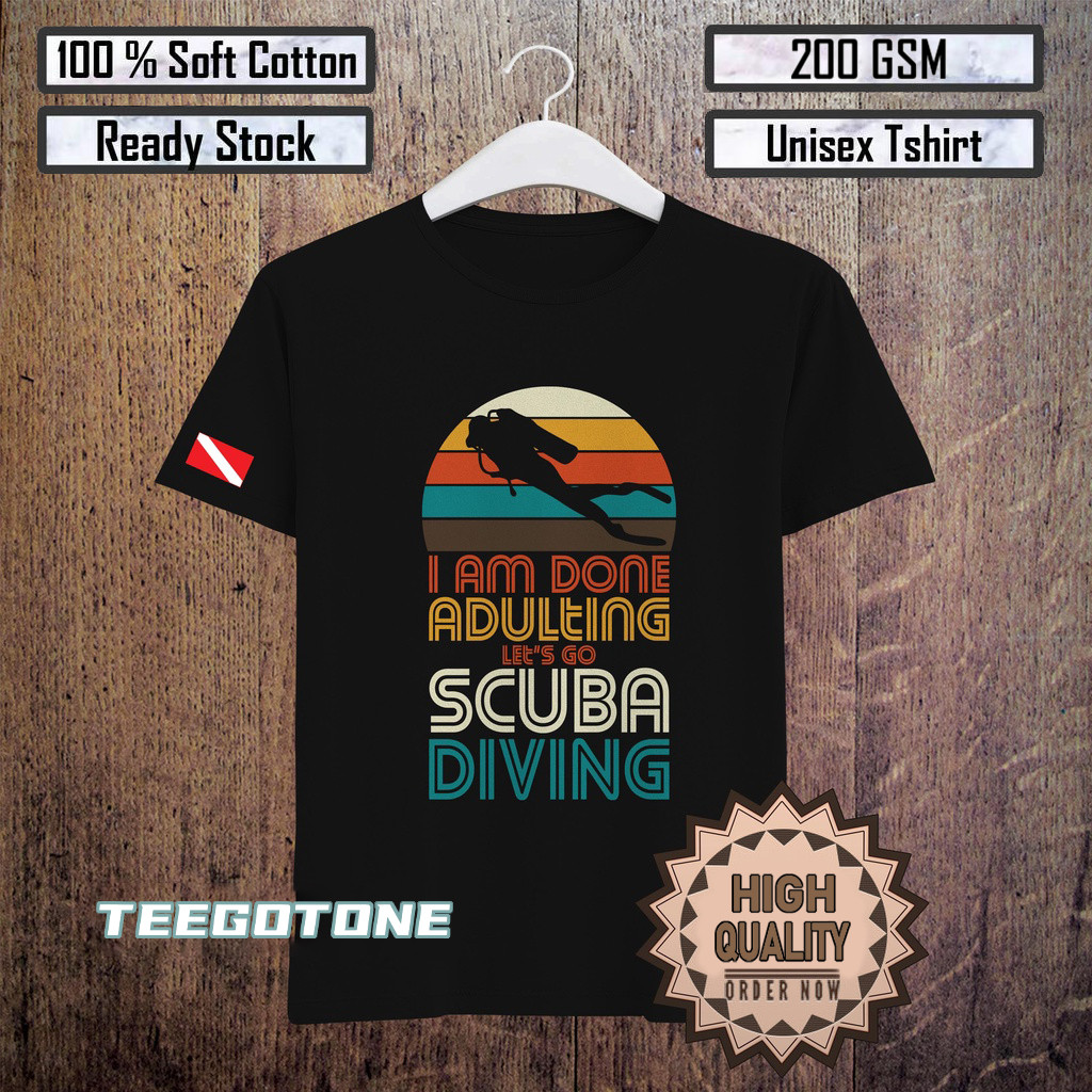Scuba Diving T-Shirt Rare Vintage Style Regulator Divers Wear Premium ...