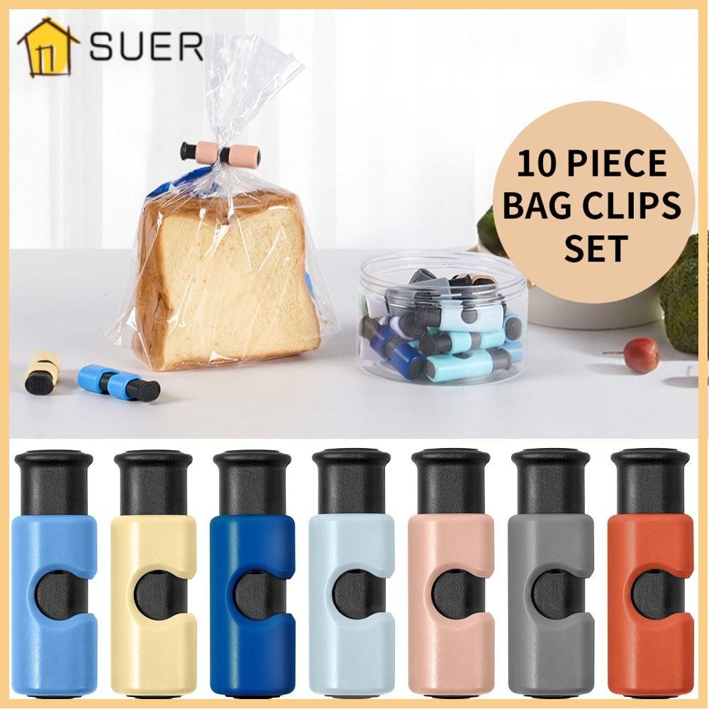 SUER 10pcs Sealing Bag Clips Plastic Snack Seal Squeeze and Lock Bread Bag Clips Reusable Fresh Keeping Handy Bag Cinch Easy to Use Sealer Clamp for Food Storage Shopee Singapore