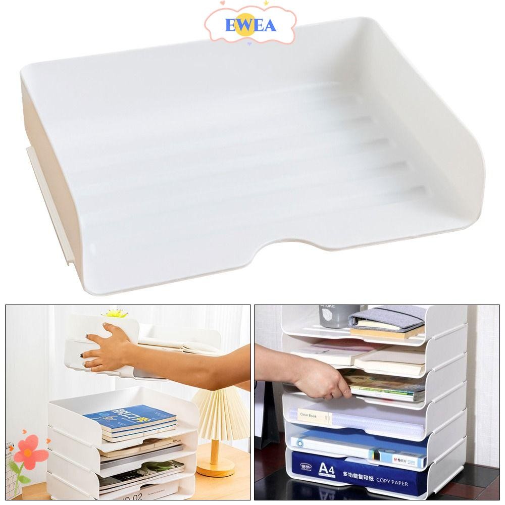 EWEA 1Pcs Desktop File Tray, Plastic Office Book Rack A4 Document ...