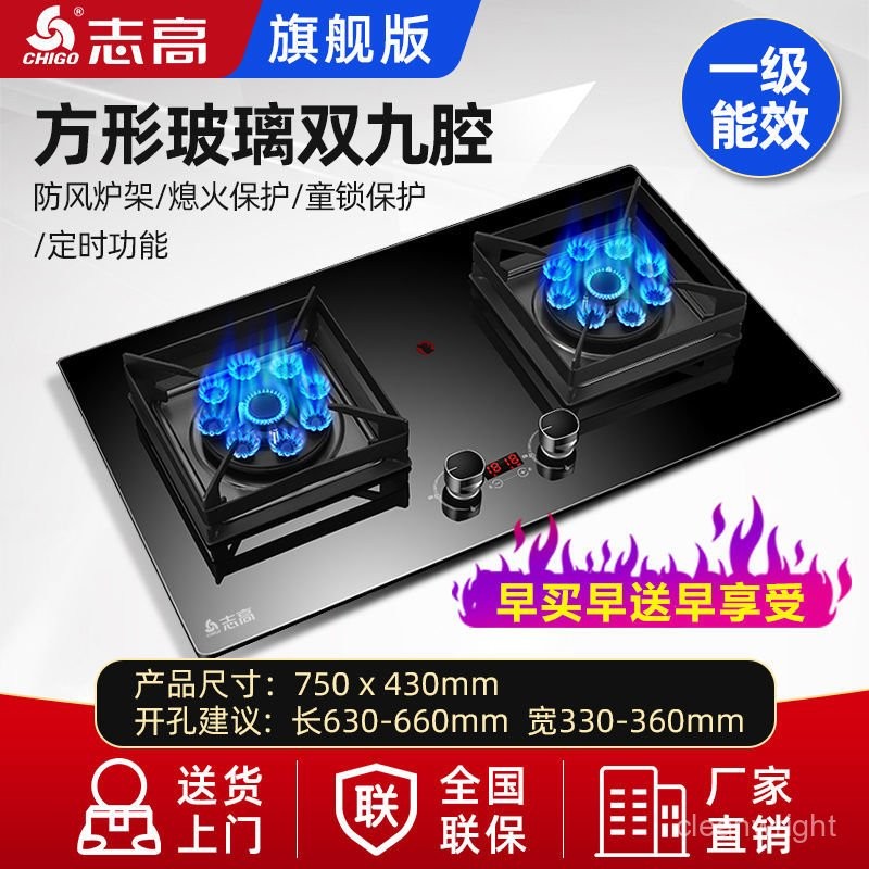 Chigo Gas Stove Household Double Burner Natural Gas Stove Liquefied Gas ...