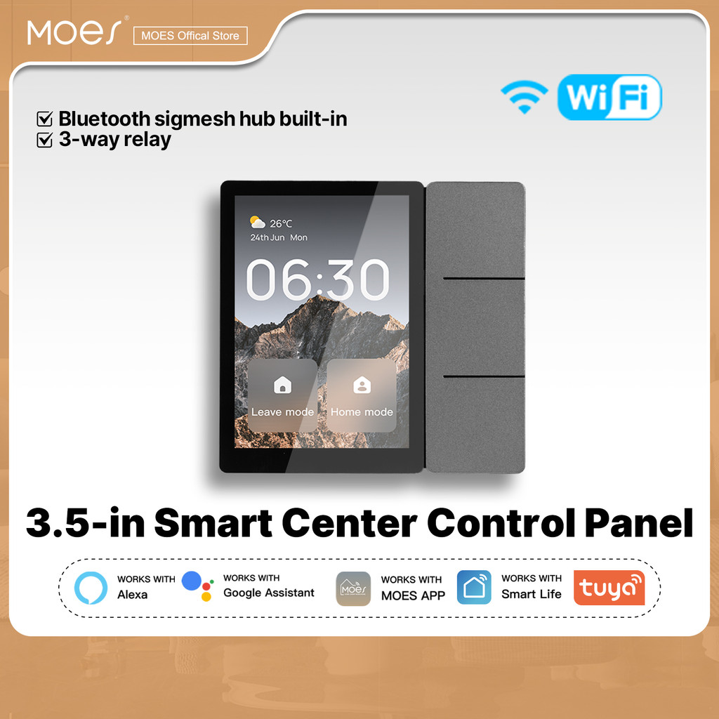 MOES Tuya WiFi 3.5-inch Smart Center Control Touch Panel Central Screen ...