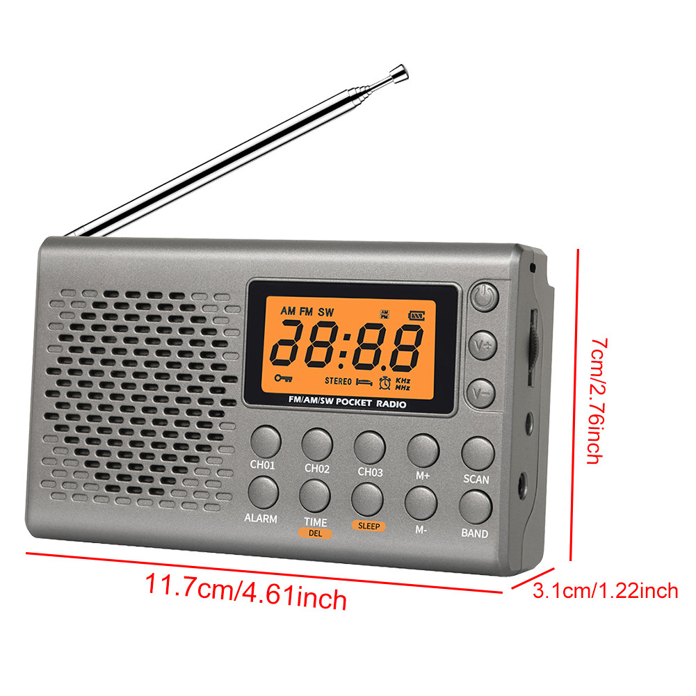 [mmise.sg] AM/FM Shortwave Radio Digital Display Pocket Radio with ...