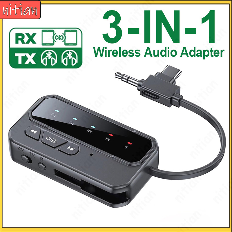 2 IN 1 Bluetooth Adapter Wireless Audio Receiver Transmitter 3.5MM AUX ...