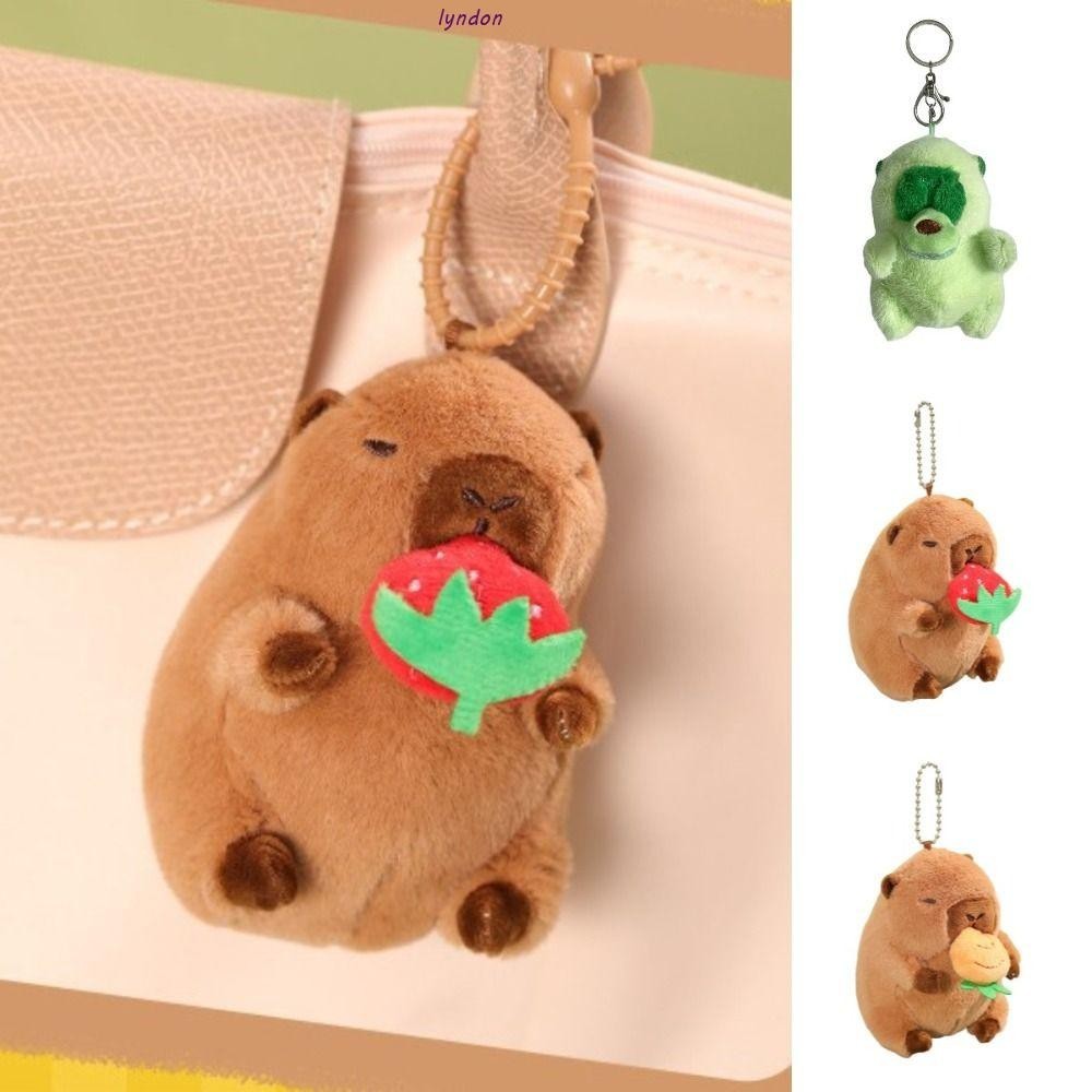LYNDON Capybara Plush Keyring, Radish Pullable Capybara Plush Pendant ...