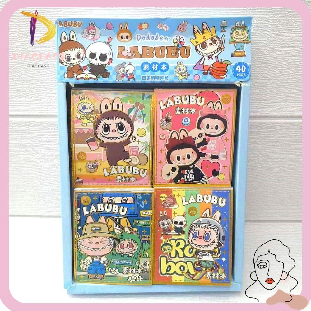 DIACHASG 1 PCS Labubu Stiker Toys, Cartoon Paper Labubu Sticker ...