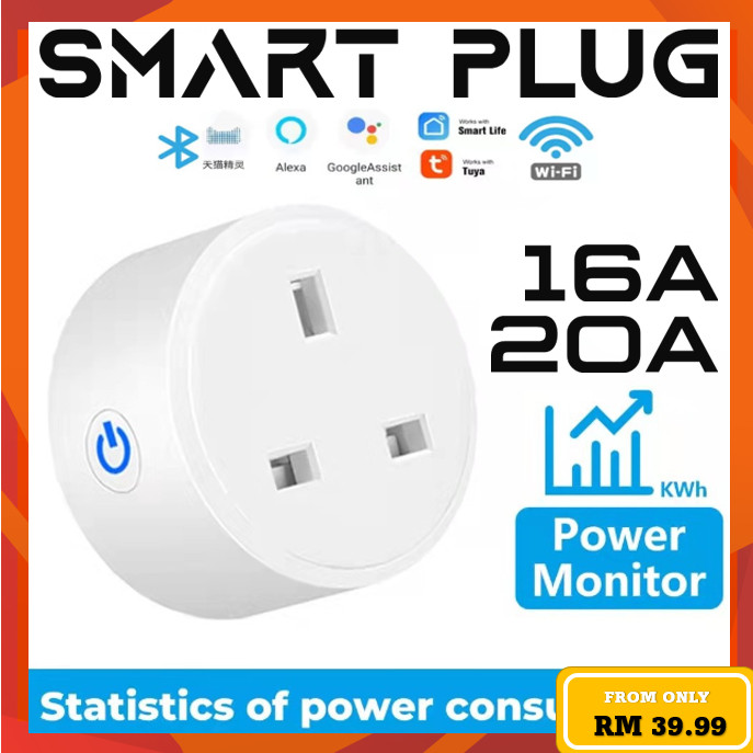 Smart WiFi Timer Plug Smart Power Socket Tuya Plug Power Monitor Voice ...